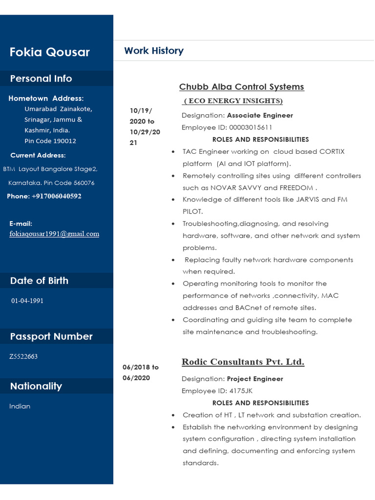 FokiaQousar_Network Engineer | PDF | Computer Network | Cisco Certifications