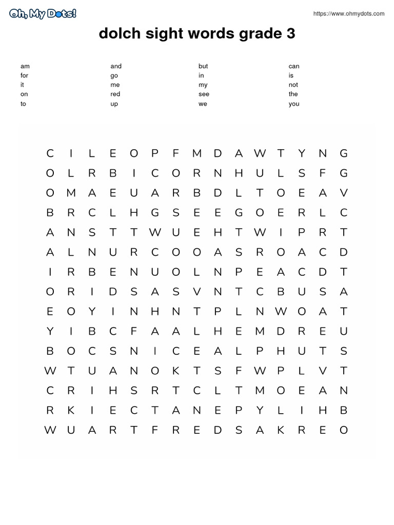 Grade 3 Dolch Sight Words List | PDF