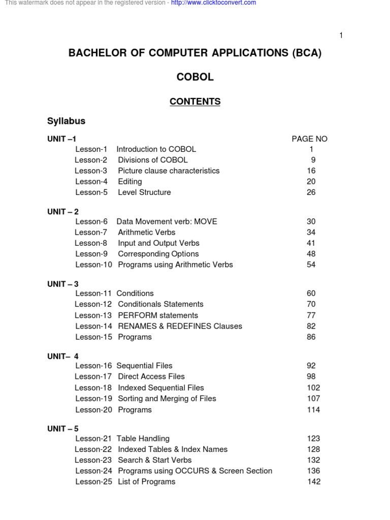 COBOL Programming Course Overview | PDF