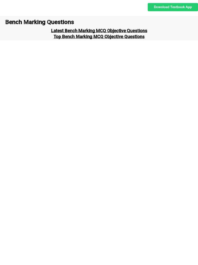 MCQ On Bench Marking 65a79663b4594edb8cc33884 | PDF