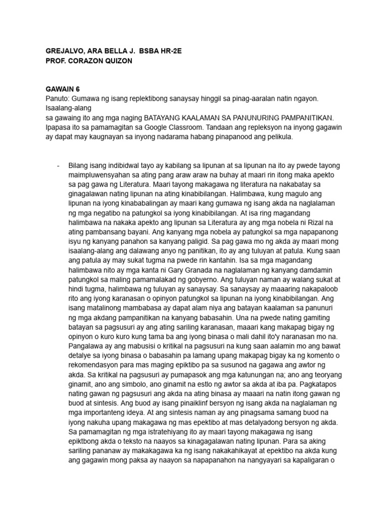 Soslit - Module 1 Gawain 6 | PDF