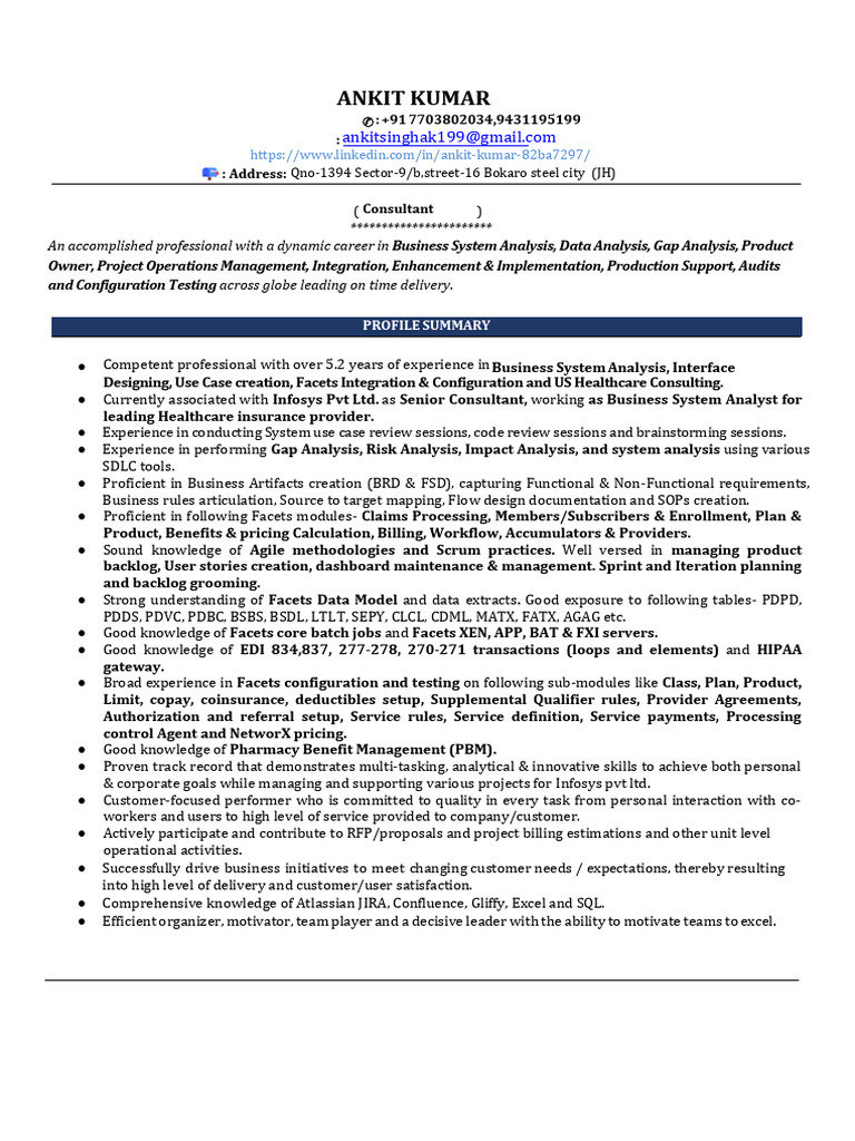 Ankit (Consultant) Resume Compressed | PDF | Risk | Risk Management