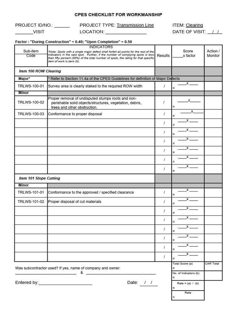 018 Annex 2F Checklist Transmission Line | PDF | Building Materials ...