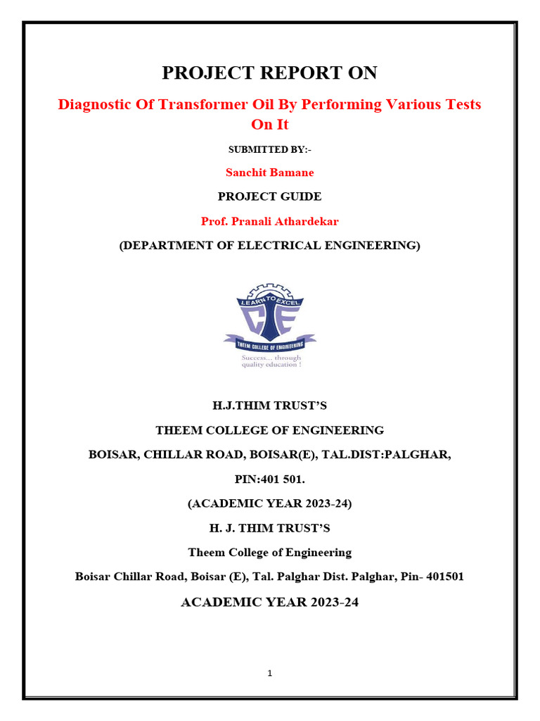 MEE Micro project | PDF | Polychlorinated Biphenyl | Insulator ...