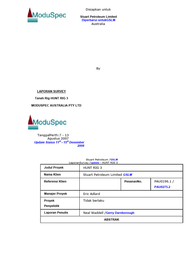 Moduspec Survey Report PDF | PDF