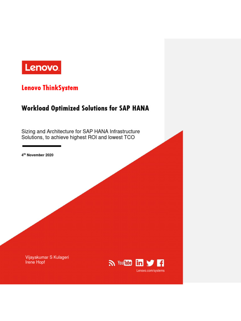 Lenovo SAP HANA Solutions Guide | PDF | Solid State Drive | Hard Disk Drive