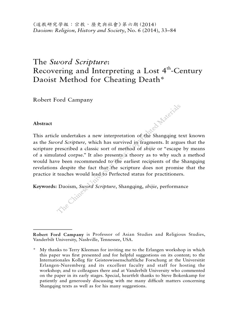 The Sword Scripture | PDF | East Asian Religions | Religious Faiths