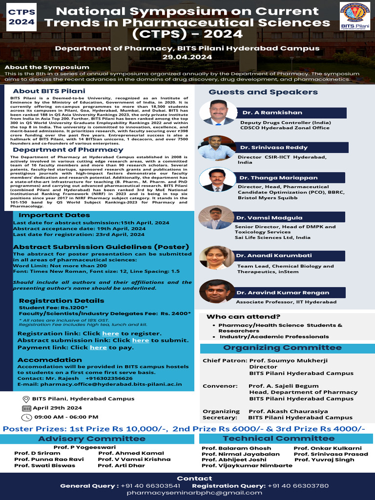 CTPS-Symposium Flyer | PDF | Pharmaceutical Sciences | Pharmacy
