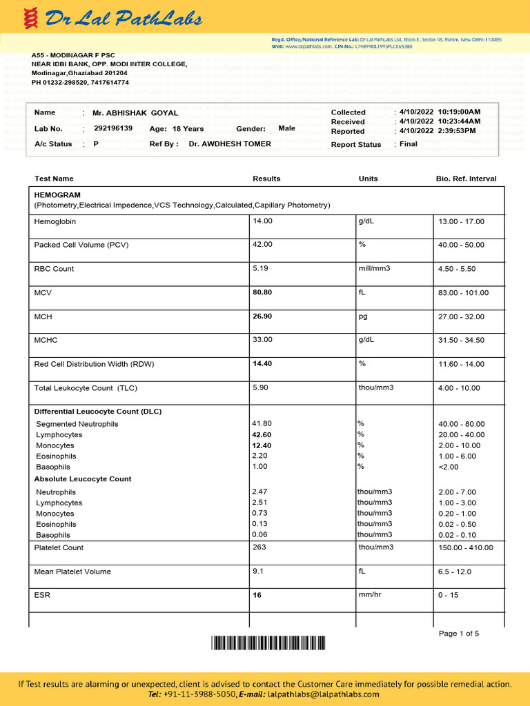 SL Report | Download Free PDF | White Blood Cell | Vertebrates