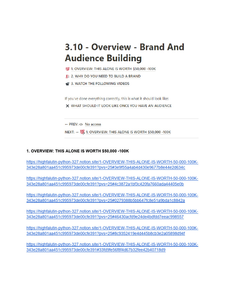 3.10 - Overview - Brand and Audience Building | PDF | You Tube | Facebook