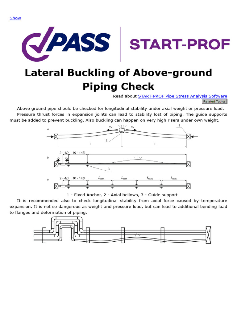 Lateral Buckling of Above-Ground Piping Check | PDF | Buckling | Pipe ...