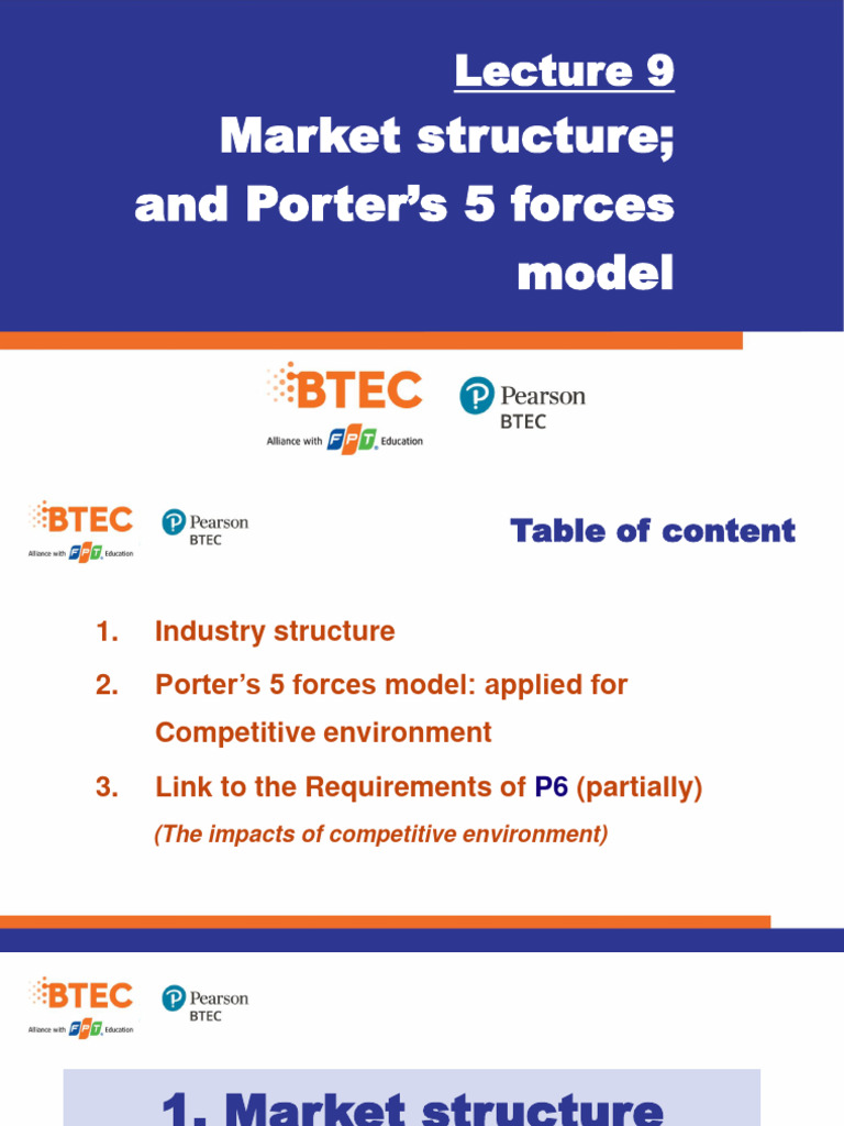 Lecture 9_Market Structure and 5 Forces Model | PDF | Profit (Economics) | Monopoly