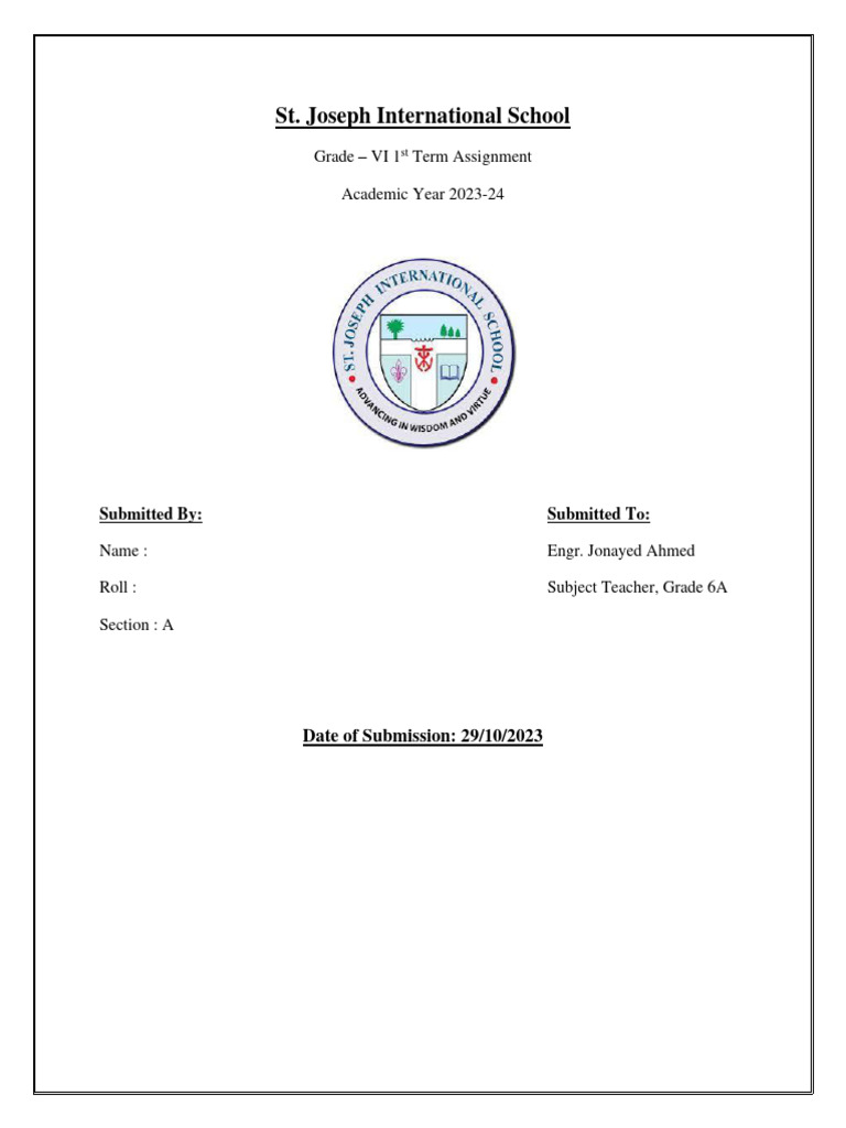 Grade 6 Physics Assignment 2023-24 | PDF | Teaching Methods & Materials