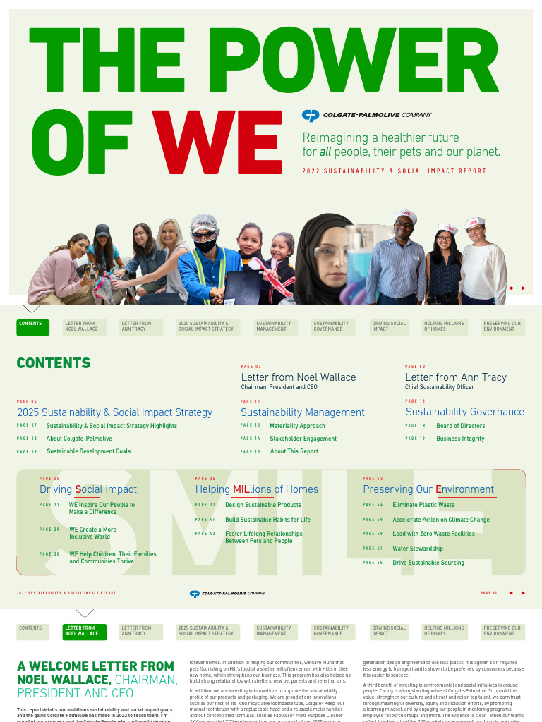 Colgate Palmolive Sustainability and Social Impact Final Report 2022 ...