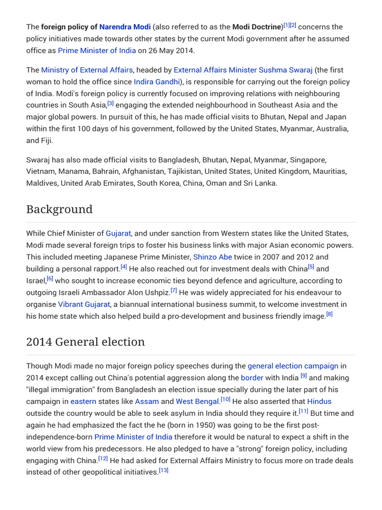 Foreign Policy of Narendra Modi - Wikipedia, The Free Encyclopedia ...