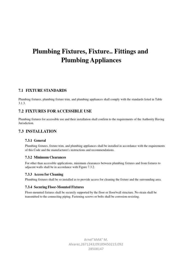Plumbing Fixtures NSPC | PDF | Shower | Tap (Valve)