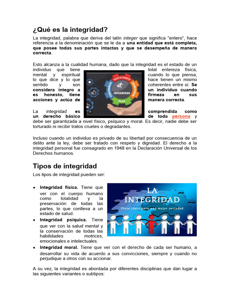 INTEGRIDAD | PDF | Integridad