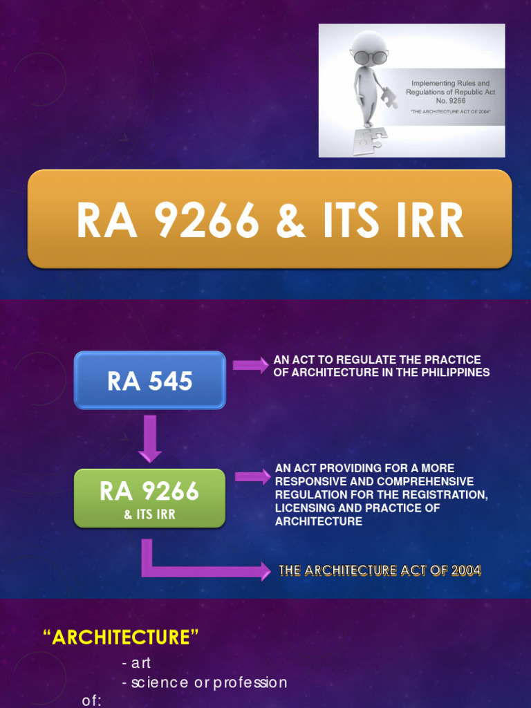 0 RA No. 9266 IRR PDF FRM | PDF | Architect | Renovation