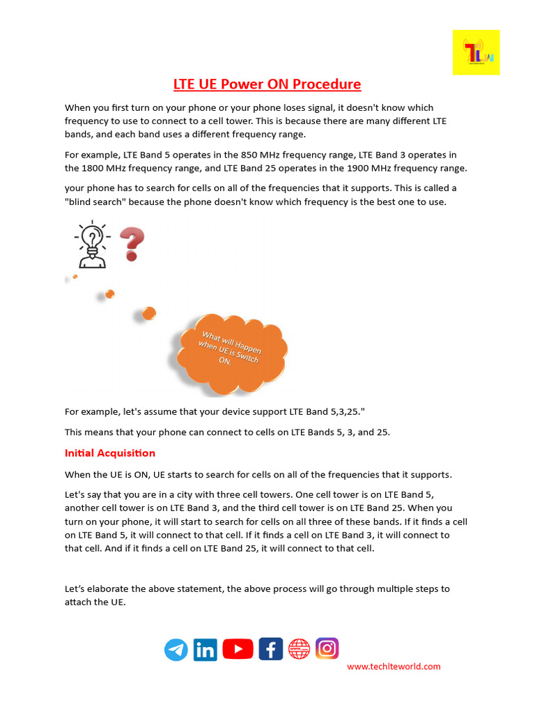 LTE UE ON Procedure | PDF | Duplex (Telecommunications) | Lte ...
