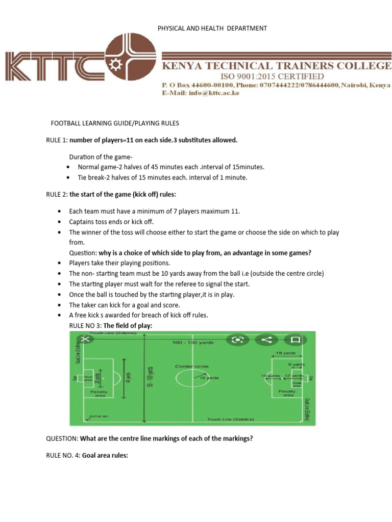 Football Learning Guide | PDF | Athletic Sports | Ball Games