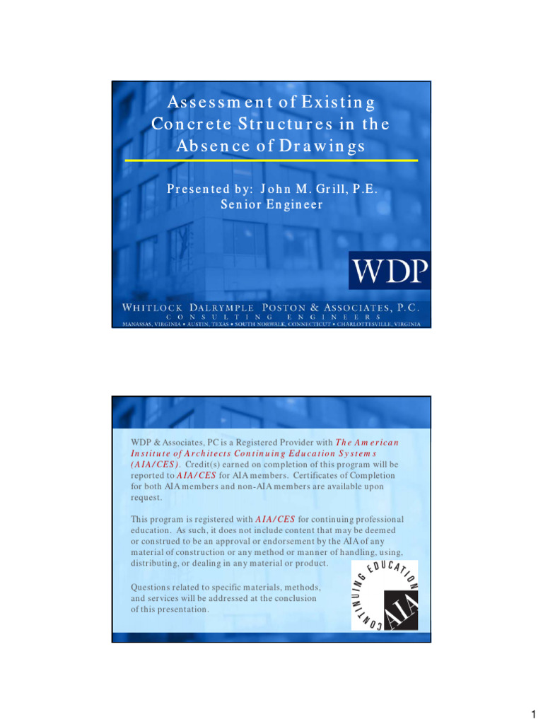 Assessment Existing Concrete Structures | PDF | Concrete ...