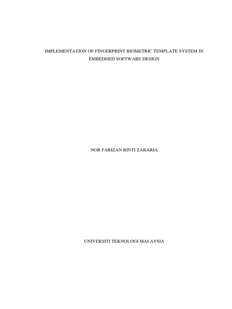 Nor Farizan Zakaria MED2006 | PDF | Fingerprint | Biometrics
