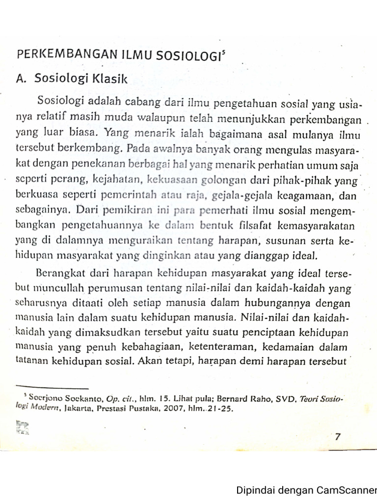 Perkembangan Ilmu Sosiologi | PDF