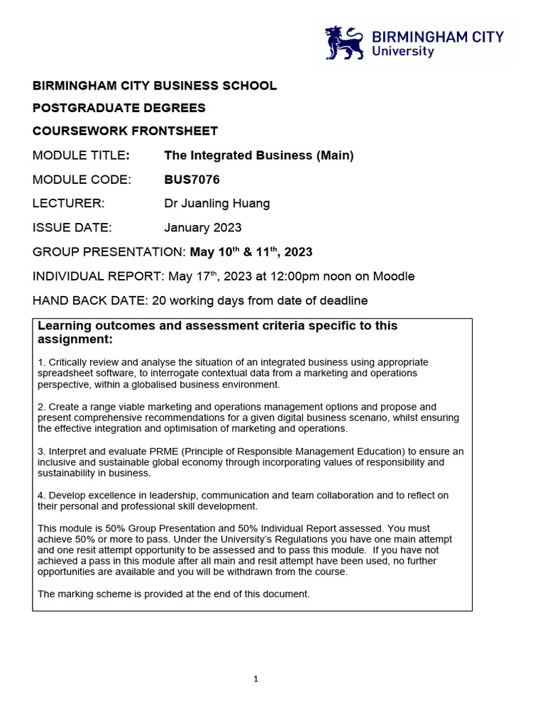 Integrated Business Module Overview | PDF | Pricing | Marketing