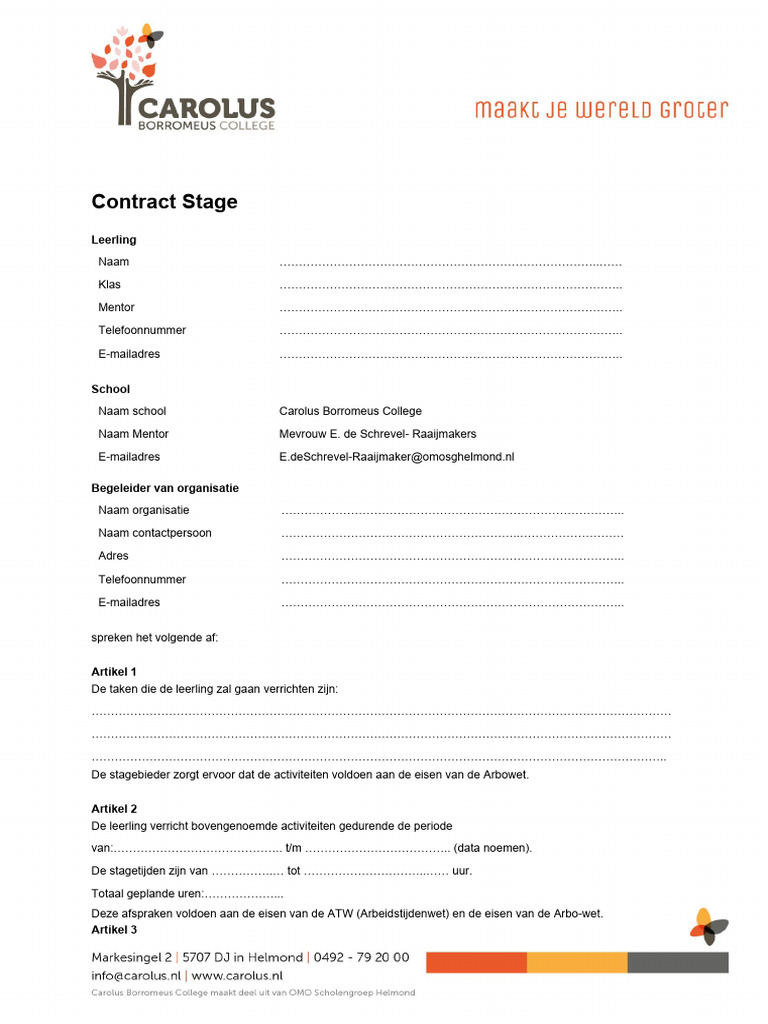 Stage Contract | PDF