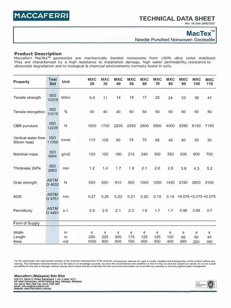 TDS-MY-MacTex MXC, Feb2020 | PDF | Building Engineering | Materials