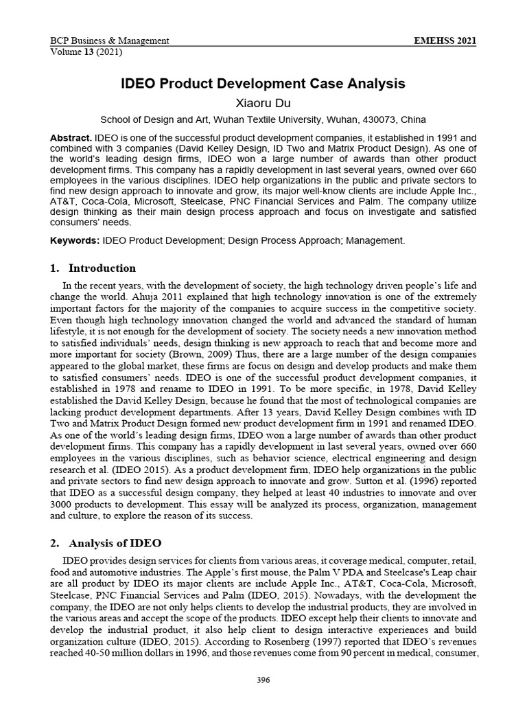 IDEO Product Development Case Analysis | PDF | Prototype | Brainstorming