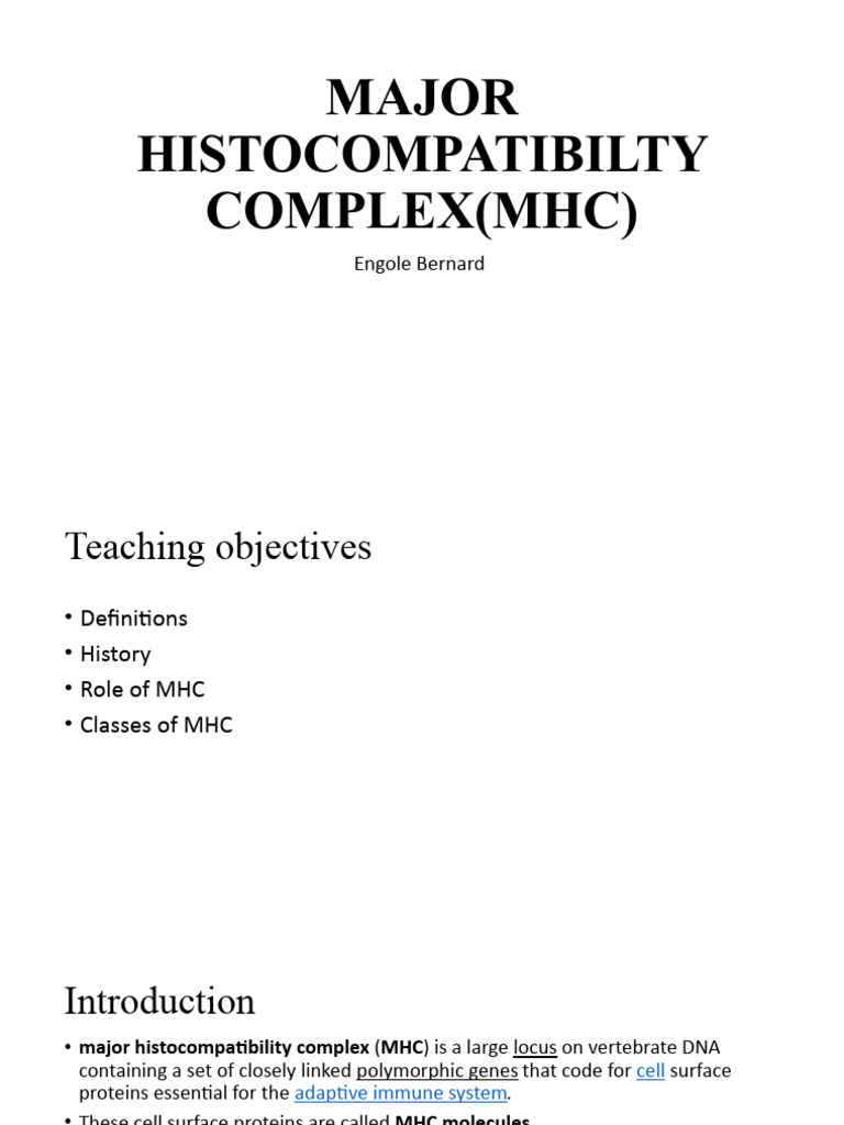 Understanding Major Histocompatibility Complex | PDF | Major ...