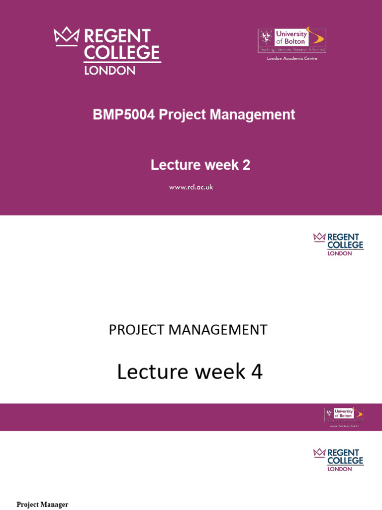 BMP 5004 Lecture Week 4 | PDF | Project Management | Business