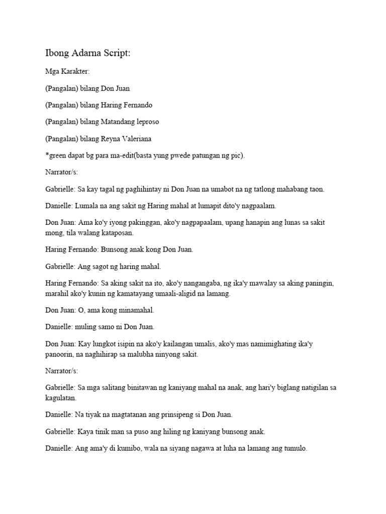 Naglakbay Si Don Juan Script | PDF