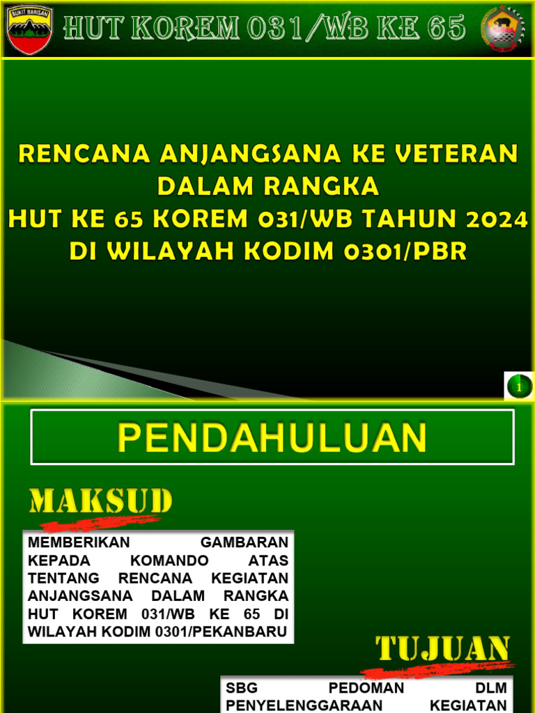 Rencana Anjangsana HUT Korem 031/WB | PDF