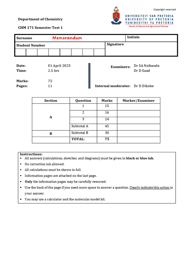 ST1 S_ MEMO | PDF | Chemical Polarity | Atomic Orbital