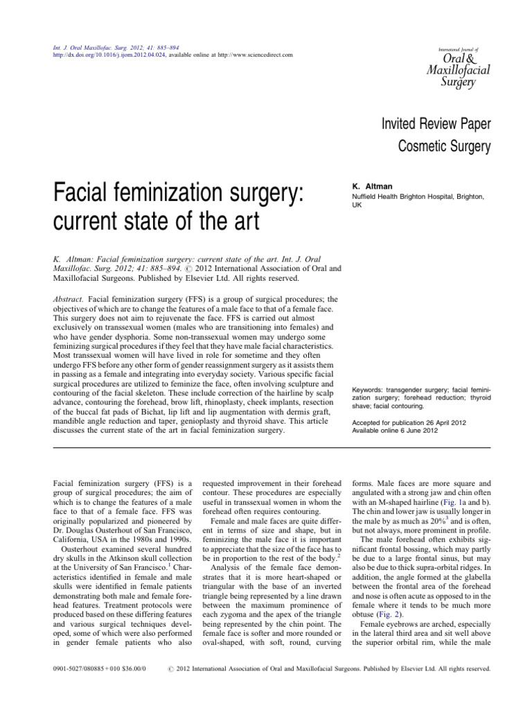 Altman - Int J Oral Maxillofac Surg12 - Facial Feminization Surgery ...