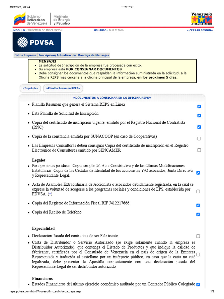 PLANILLA PDVSA | PDF