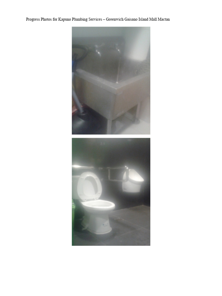 Progress Photos For Kapuno Plumbing Services - Greenwich Gaisano Island Mall | PDF