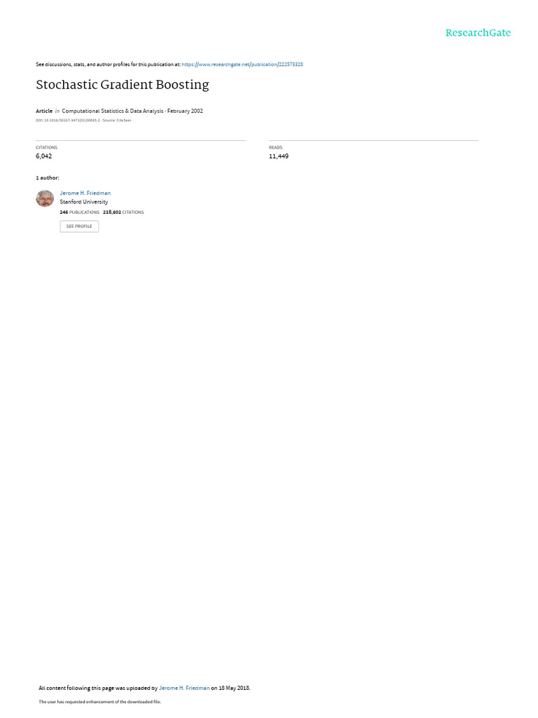 Stochastic Gradient Boosting | PDF | World Wide Web | Internet & Web
