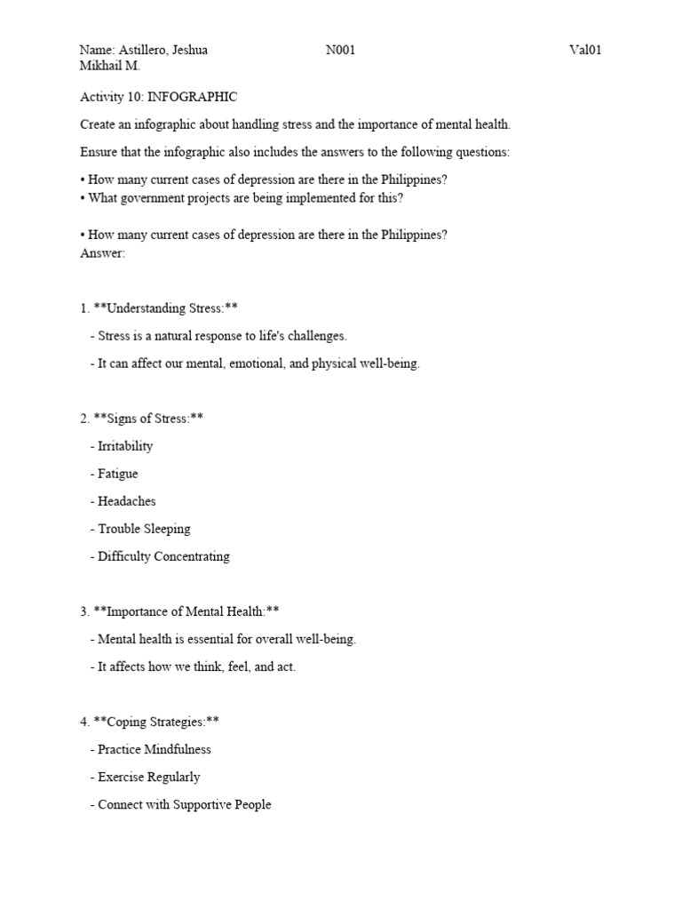 Activity 10 Infographic | PDF | Mental Health | Major Depressive Disorder