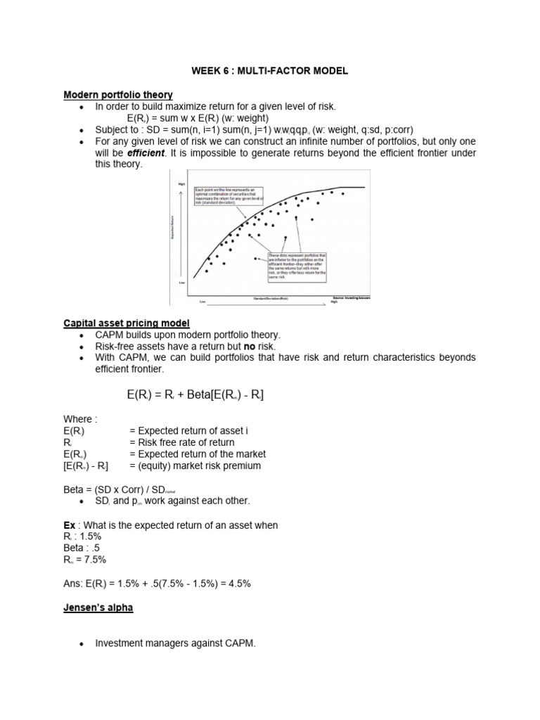 Ivestment Management - Week 6 - MULTI-FACTOR MODEL | PDF | Capital ...