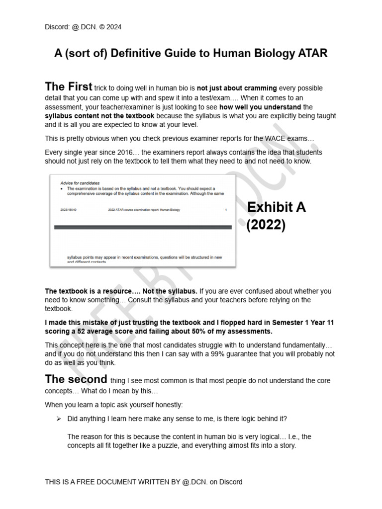 A_guide_to_do_well_in_Human_Biology | PDF | Insulin | Glucose