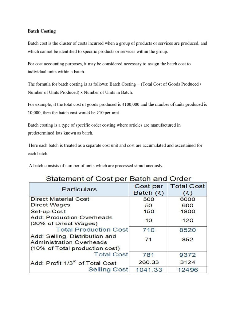 Understanding Batch Costing Basics | PDF | Economies | Business Process