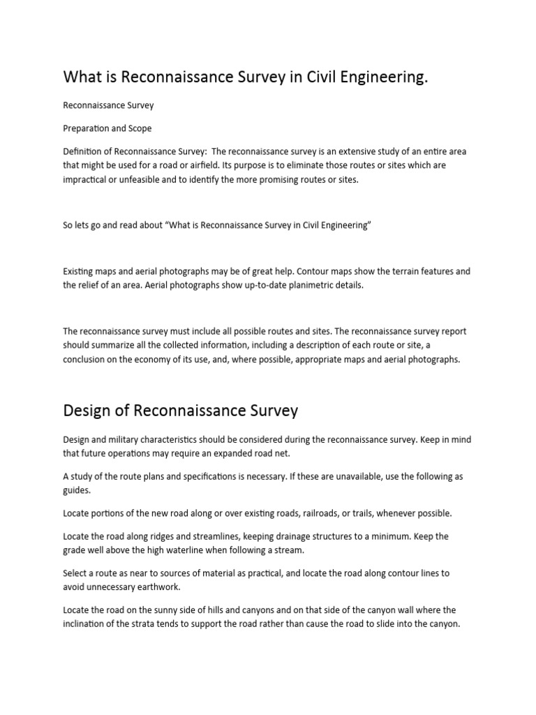 Design of Recon | PDF | Surveying | Reconnaissance