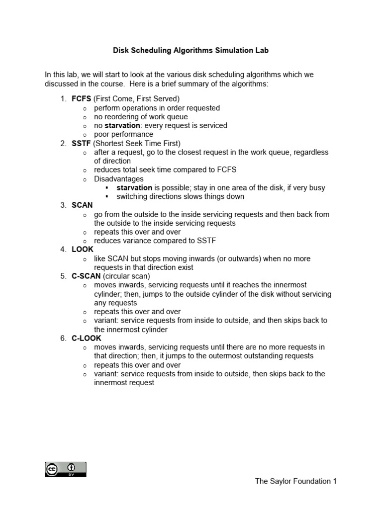 CS401 Disk Scheduling Algorithms Simulation Lab FINAL | PDF | Computer File | Computing