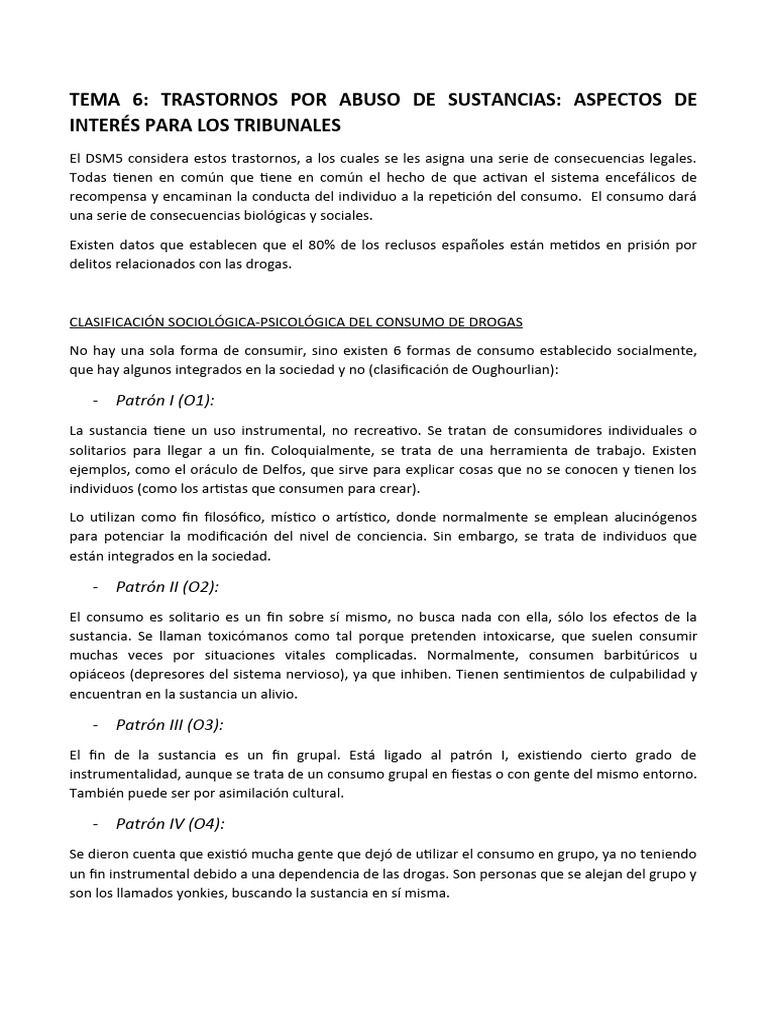 Tema 6 (Completo) | PDF | La dependencia de sustancias | Despachador de drogas