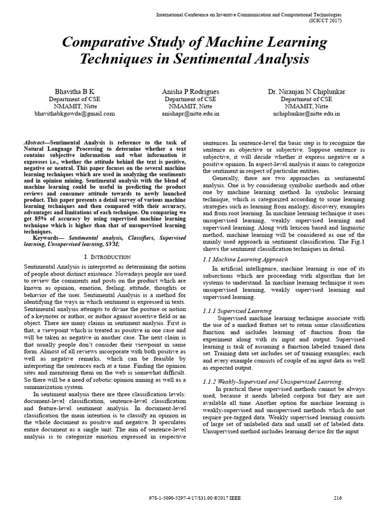 ComparisionSentimentAnalysis | PDF | Support Vector Machine | Statistical Classification