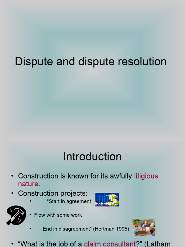 Dispute and Dispute Resolution | PDF | Negotiation | Alternative Dispute Resolution