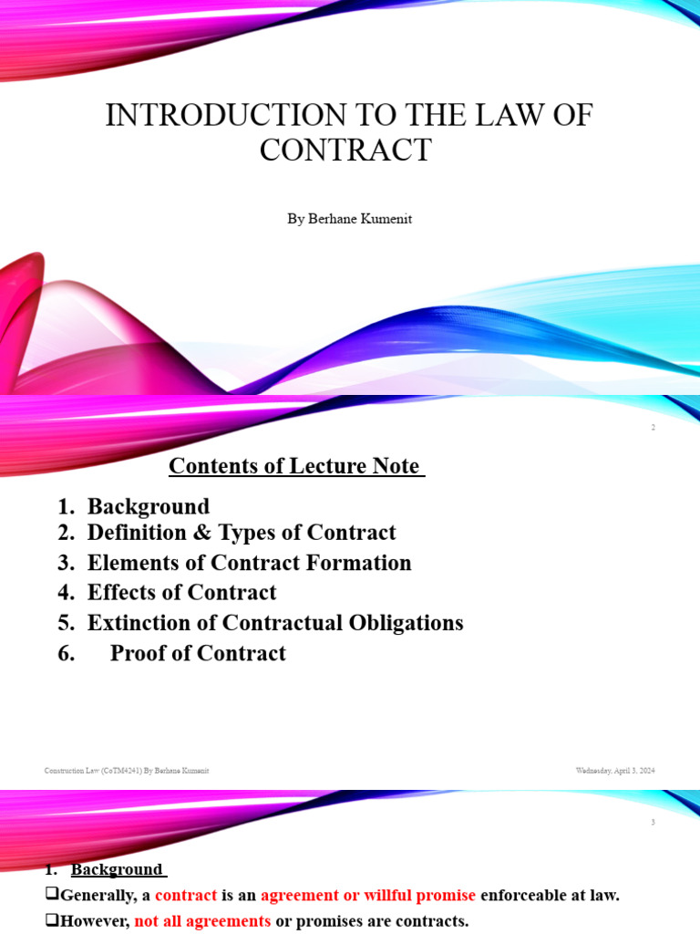 3.introduction To The Law of Contracts | PDF | Offer And Acceptance | Justice